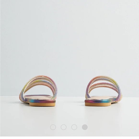 Betsey Johnson | Shoes | Life In Shimmering Technicolor Slide Sandal ...